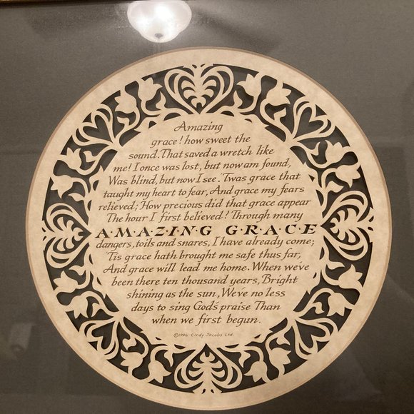 Cindy Jacobs Ltd. | Wall Decor | Amazing Grace Stencil Verse Gold Frame ...